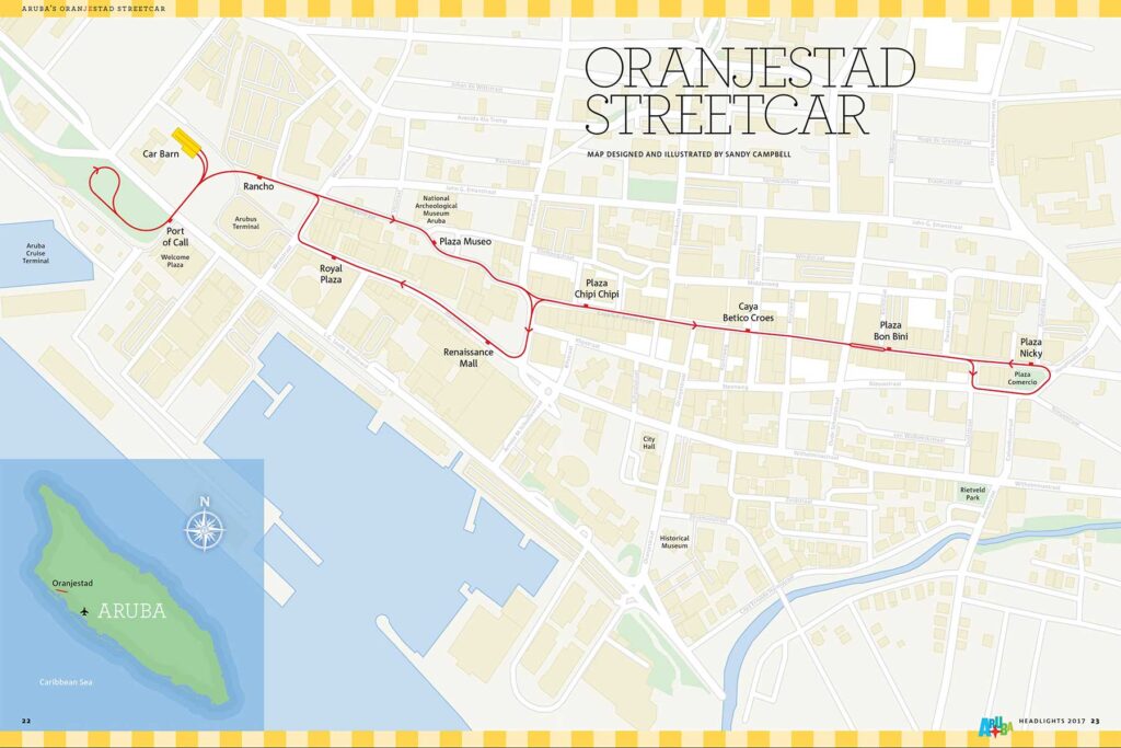 Tranvía de Oranjestad : Aruba Streetcar : Horario : Mapa : Paradas ...