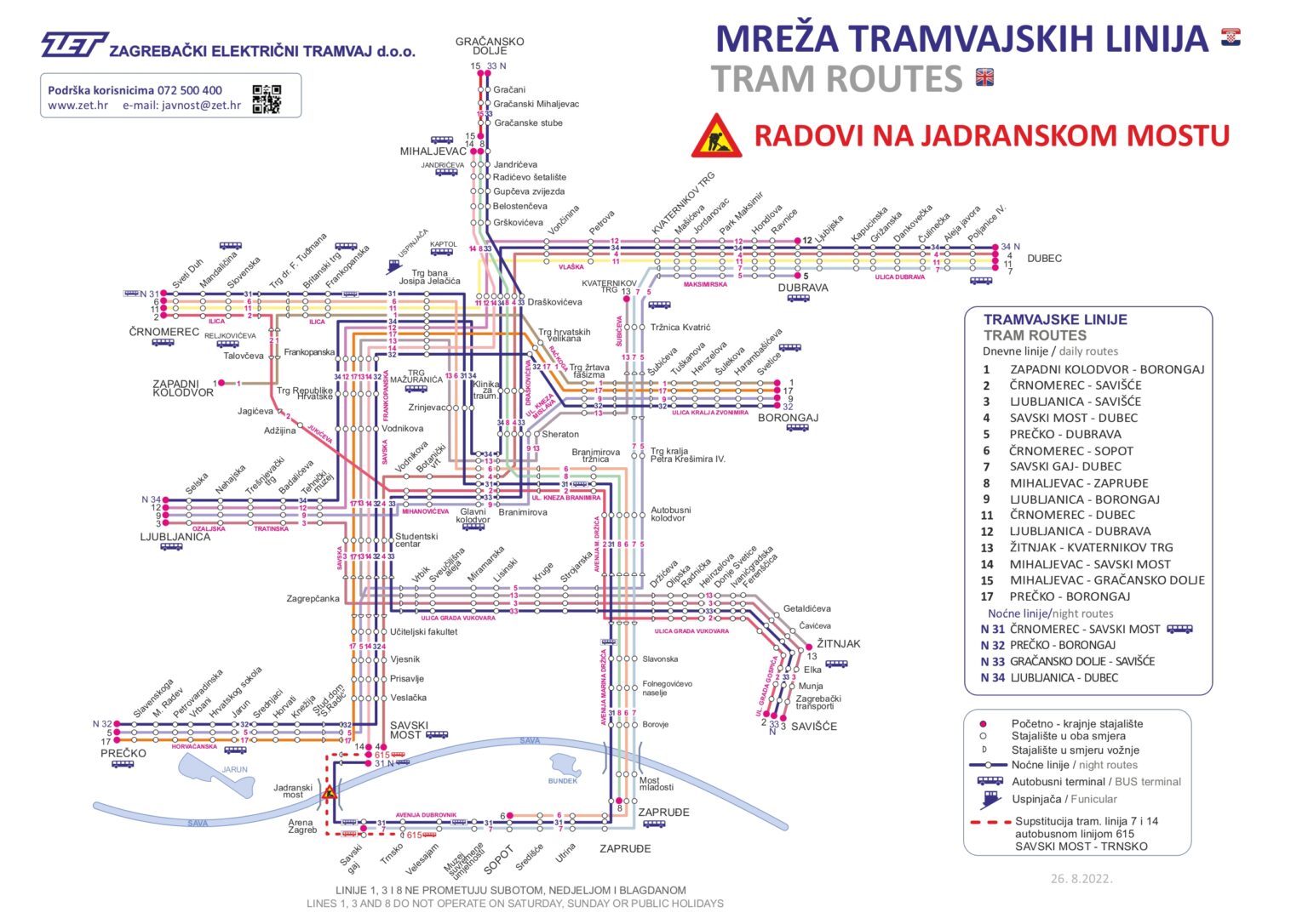 Tranvías de Zagreb : Horario : Mapa : Paradas : Tarifas » Tranvías